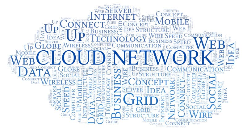 Cloud Network word cloud. stock illustration. Illustration of structure ...