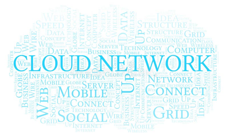 Cloud Network word cloud. stock illustration. Illustration of ...
