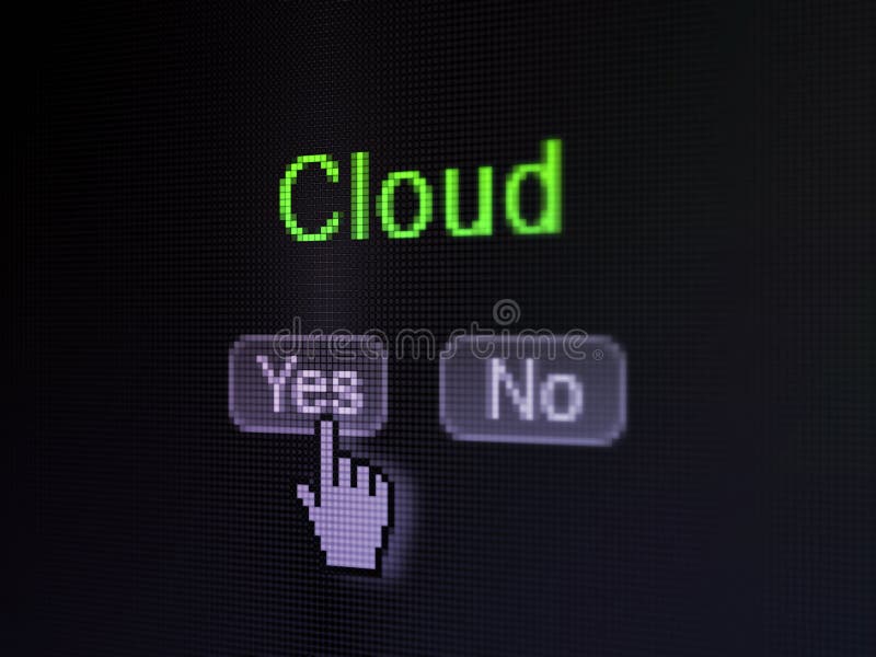 Cloud Networking Concept: Cloud on Digital Computer Screen Stock ...