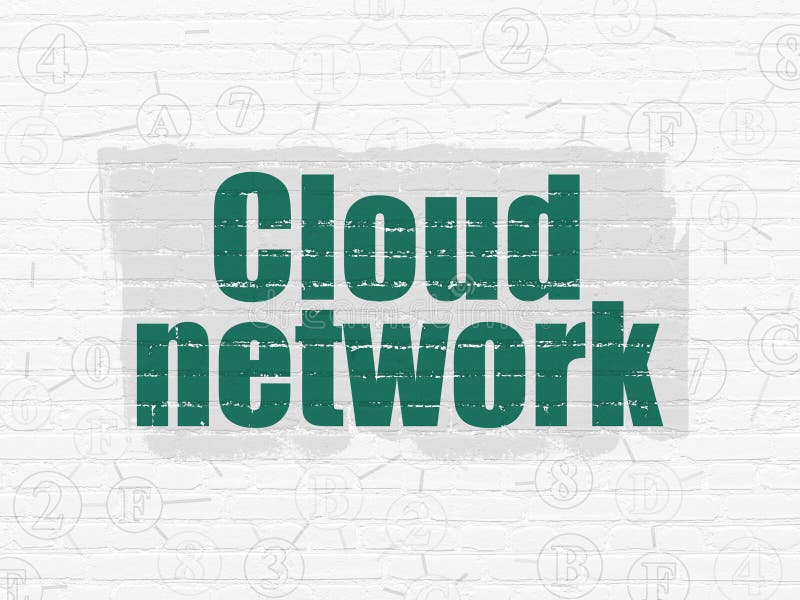 Cloud Networking Concept: Cloud Network on Wall Background Stock ...