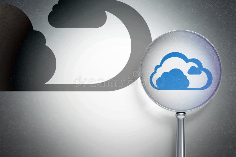 Cloud Networking Concept: Cloud with Optical Glass on Digital ...