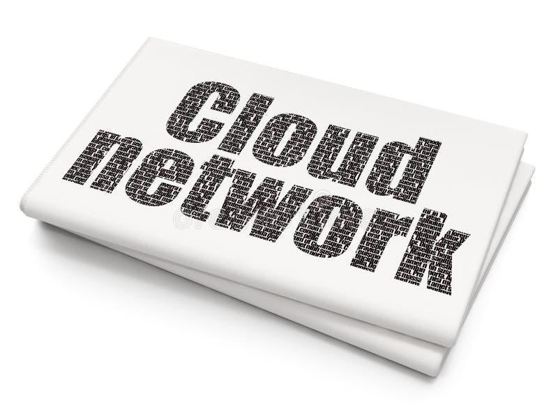 Cloud Networking Concept: Cloud Network on Blank Newspaper Background ...