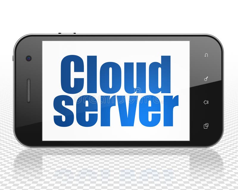 Cloud Networking Concept: Smartphone with Cloud Server on Display Stock ...
