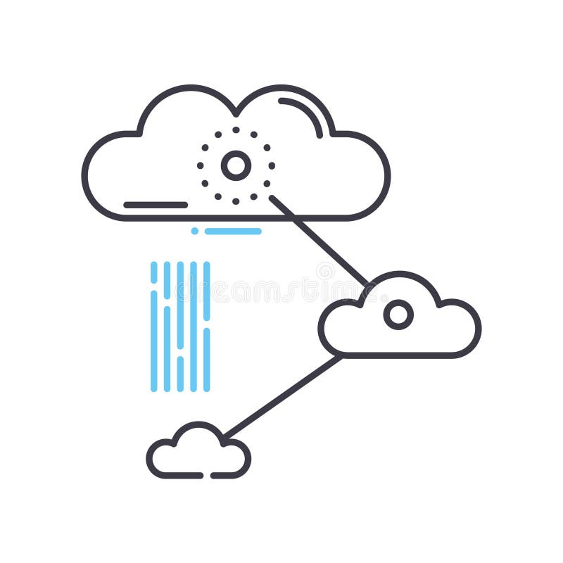 Cloud Networking Line Icon, Outline Symbol, Vector Illustration ...