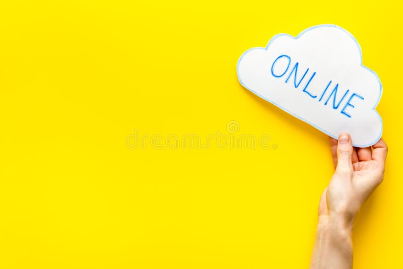 Cloud Networking Online Internet Concept. Paper Bubble in Hands Top ...