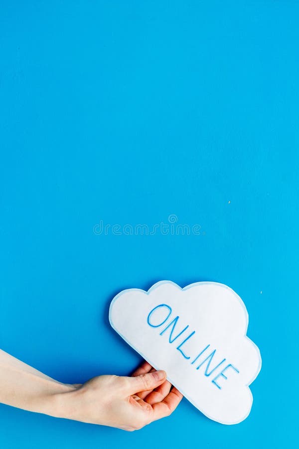 Cloud Networking Online Internet Concept. Paper Bubble in Hands Top ...