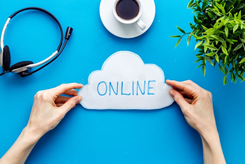 Cloud Networking Online Internet Concept. Paper Bubble in Hands Top ...