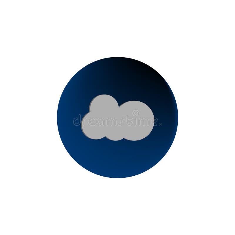 Cloud Night Icon. Weather Forecast Shape. Dark Blue Background. Vector ...