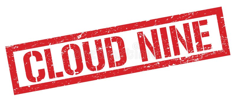 On CLOUD NINE, Text on Red Grungy Stamp Sign Stock Illustration ...