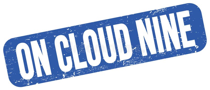 On CLOUD NINE Text on Red Trapeze Stamp Sign Stock Illustration ...