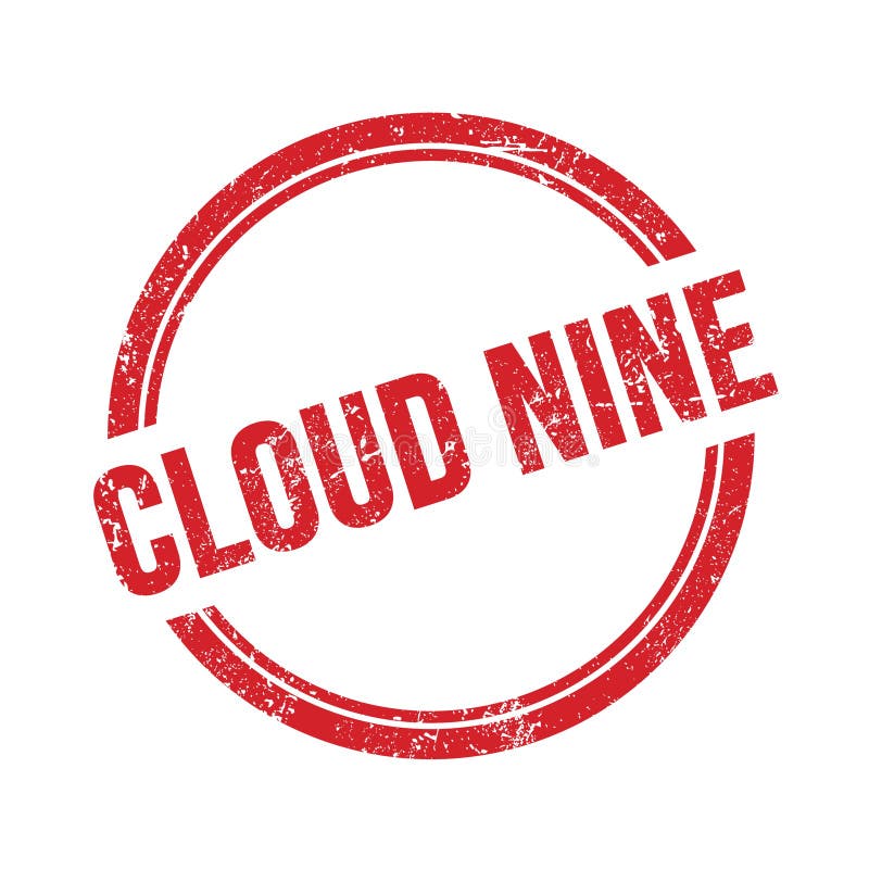 On CLOUD NINE, Text on Red Grungy Stamp Sign Stock Illustration ...