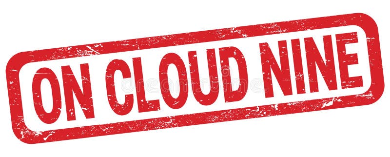 On CLOUD NINE Text Written on Red Rectangle Stamp Stock Illustration ...