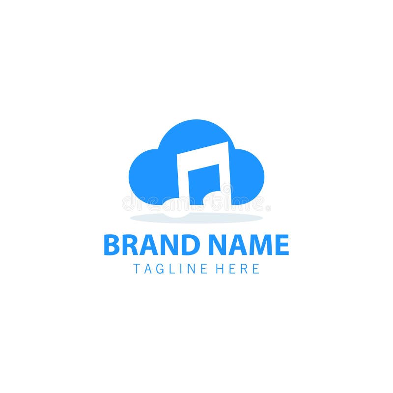 Cloud Note Logo Design Vector Stock Vector - Illustration of audio ...