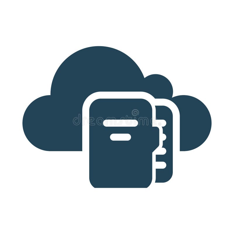 Cloud Notebook. Cloud Computing Icon. Stock Illustration - Illustration ...