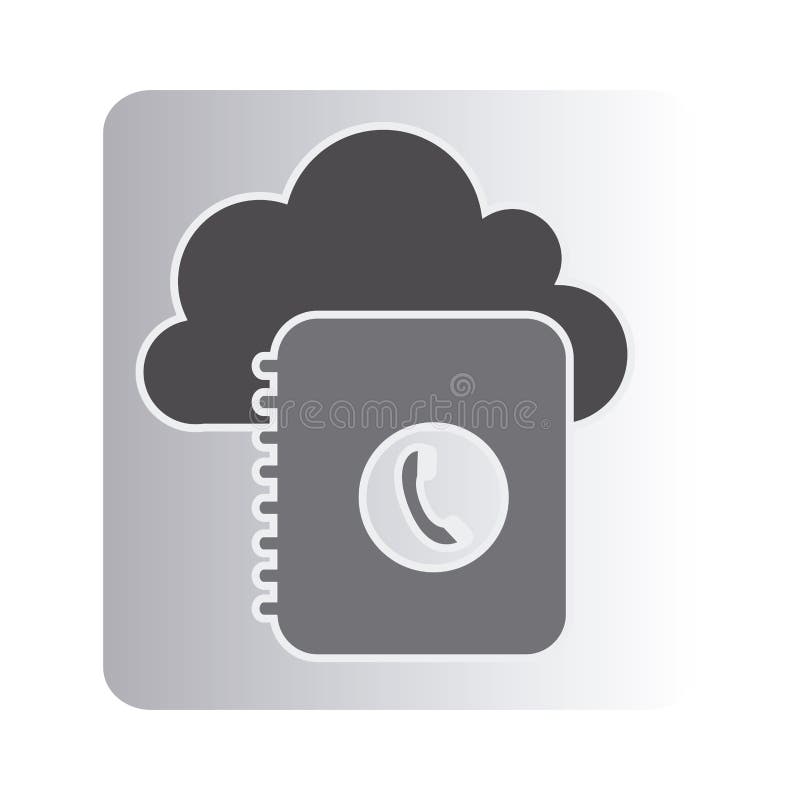Cloud Notebook with Phone Sign Network Stock Illustration ...
