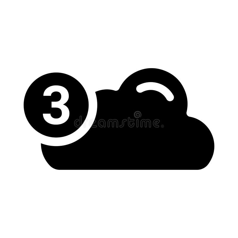 Cloud, Notification Icon. Black Vector Graphics Stock Vector ...