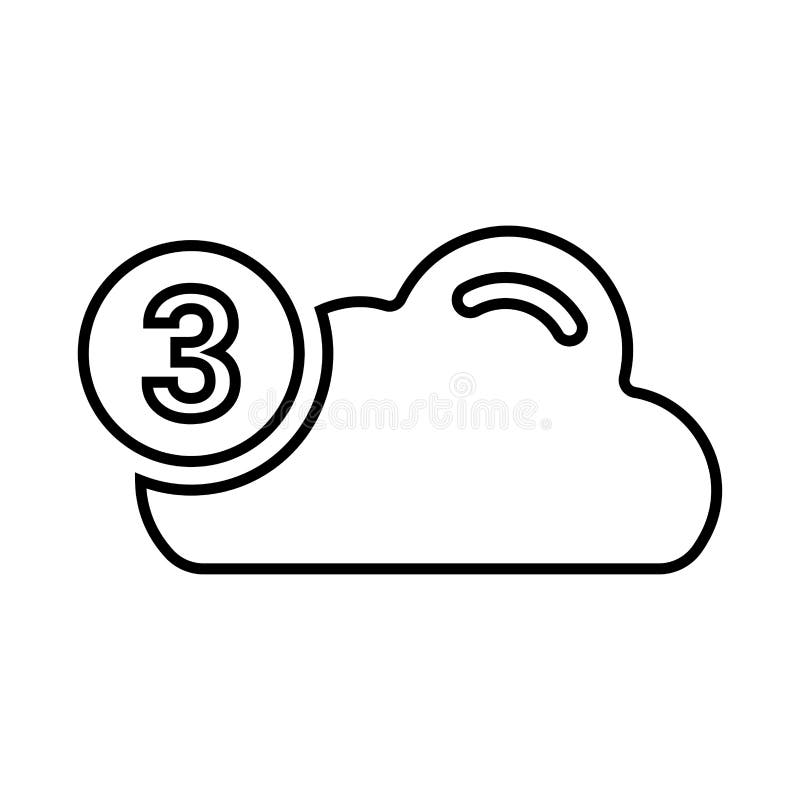 Cloud, Notification Outline Icon. Line Art Vector Stock Vector ...