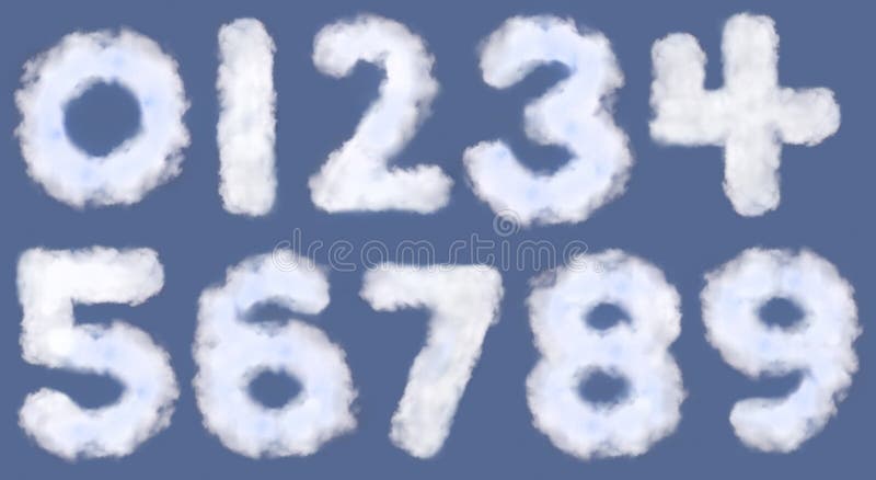 Cloud Numbers stock photo. Image of cumulus, white, digit - 15689428