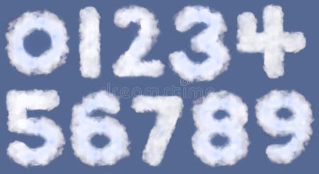 Cloud Numbers stock photo. Image of cumulus, white, digit - 15689428