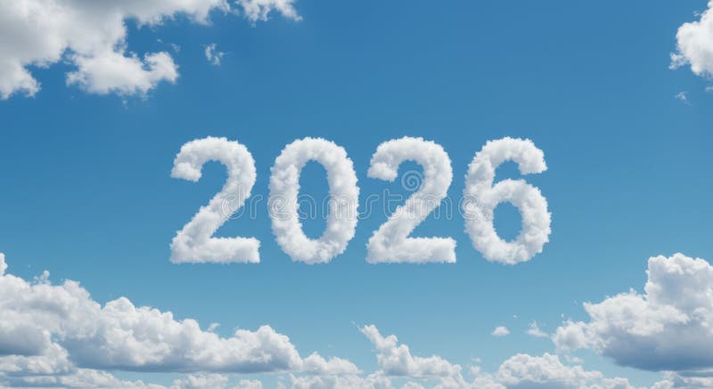 2026 Cloud Numbers in Blue Sky with Fluffy Clouds and Clear Daylight ...