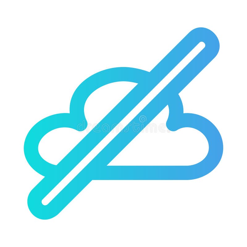 Cloud Offline Icon in Gradient Style for Any Projects Stock Vector ...