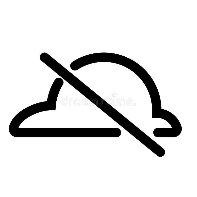 Cloud Offline Icon Line Isolated on White Background. Black Flat Thin ...