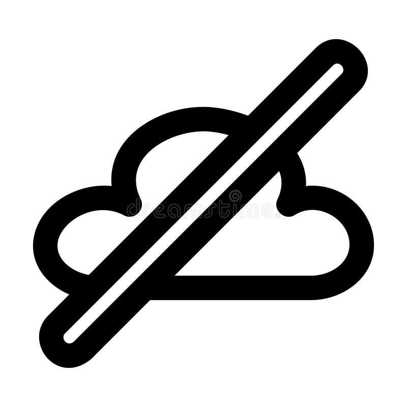 Cloud Offline Icon in Line Style for Any Projects Stock Vector ...