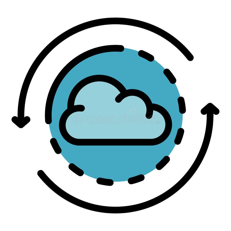 Cloud Operating System Icon Color Outline Vector Stock Illustration ... Cloud Operating System Icon Color Outline Vector Stock Illustration ...