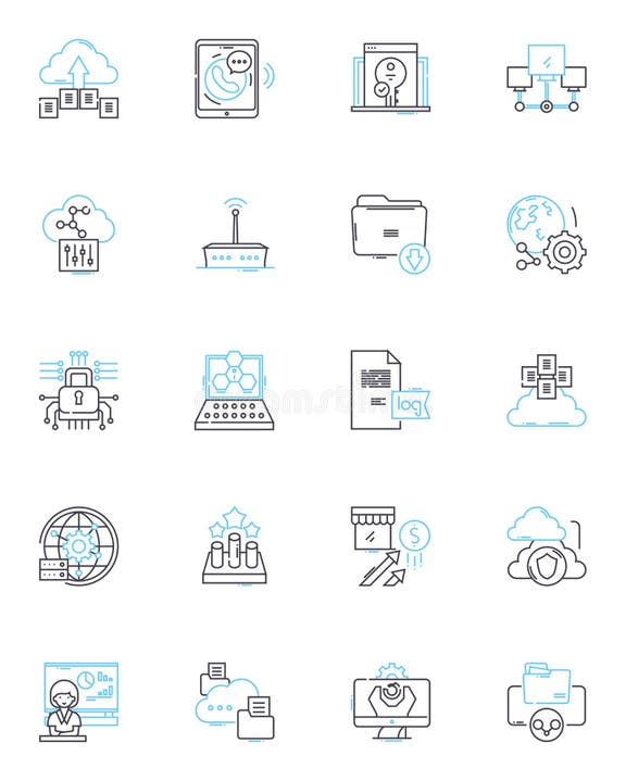 Cloud Opportunity Linear Icons Set. Innovation, Scalability ...