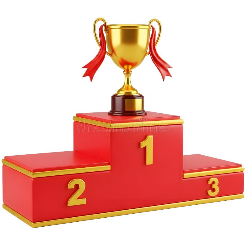 3D Winner S Podium with Gold Trophy PNG Stock Photo - Illustration of ...