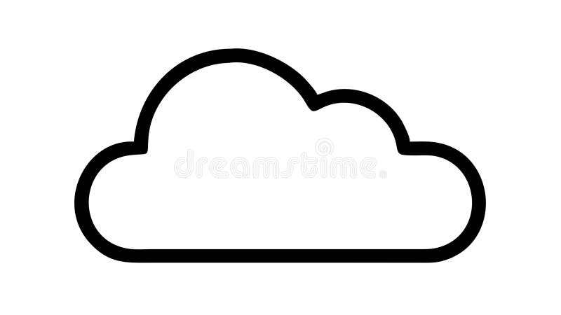 Cloud Outline Icon for Sky or Digital Storage, Vector Design Generative ...