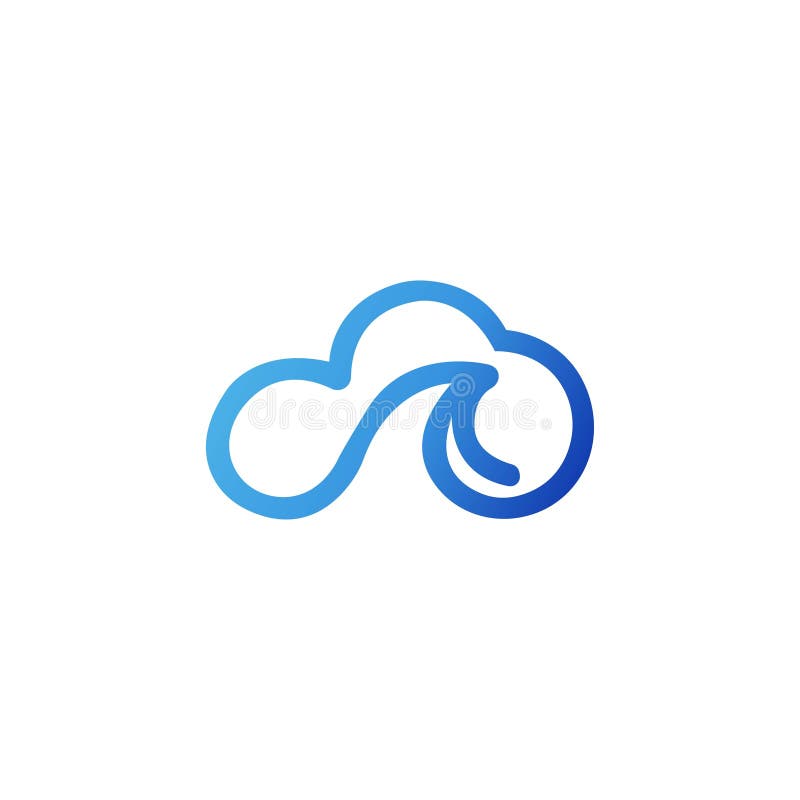 Cloud outline vector logo stock vector. Illustration of idea - 344754188