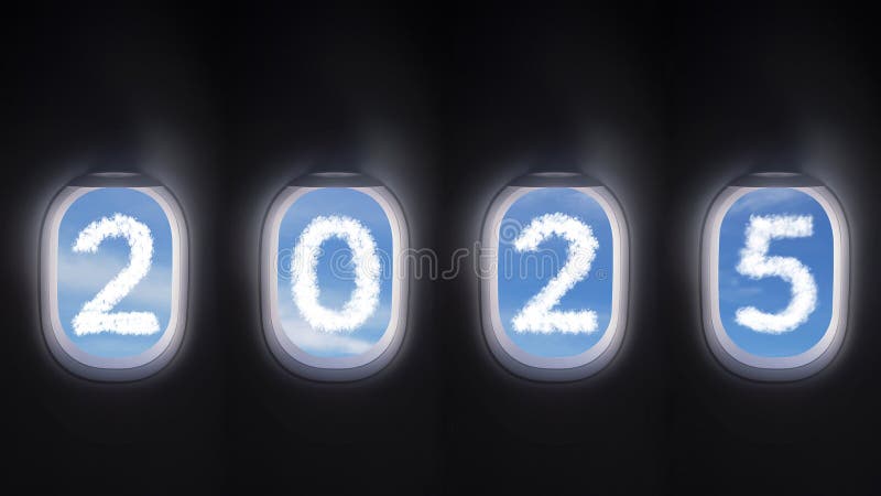 Cloud 2025 Outside the Plane Window, Four Airplane Windows Open White ...