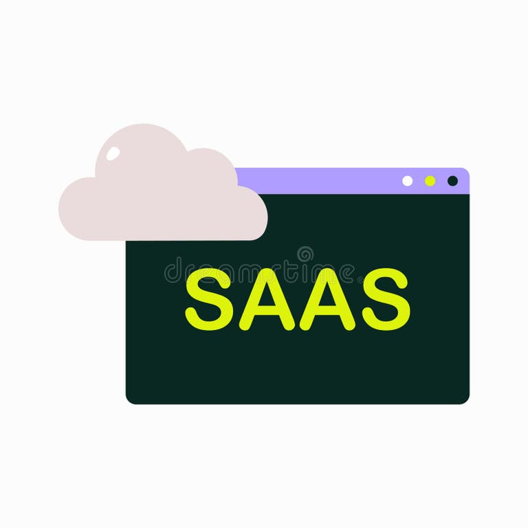SaaS Platform in Flat Vector Illustration Symbolizing Cloud Technology ...