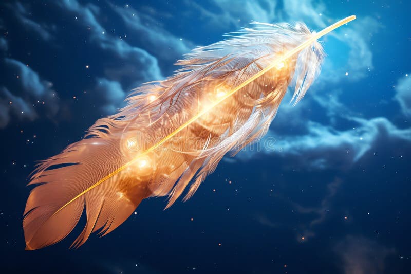 Cloud Owl Feather Fantasy Sky Night Gazing Stock Illustration ...