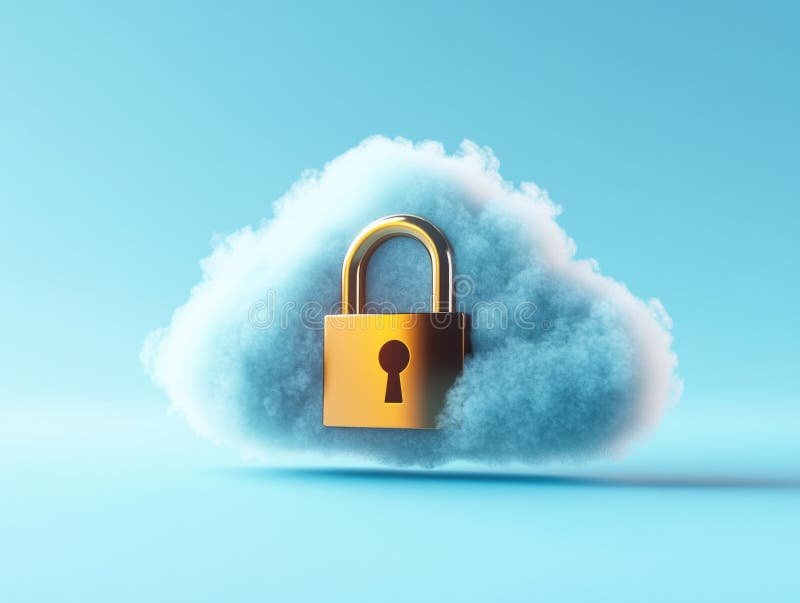 Cloud with padlock stock image. Image of confidential - 381339325