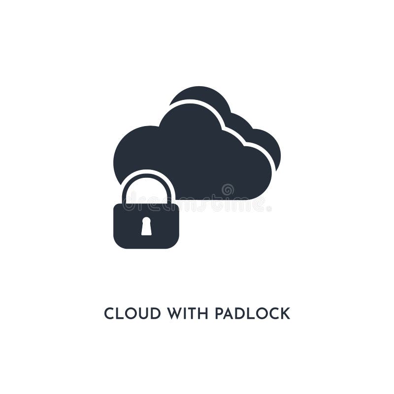 Cloud with Padlock Icon. Simple Element Illustration. Isolated Trendy ...