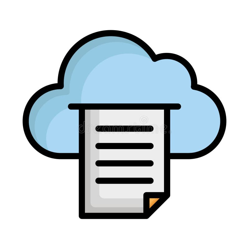 Cloud Paper, Cloud Print, Vector Icon Which Can Easily Modify Stock ...