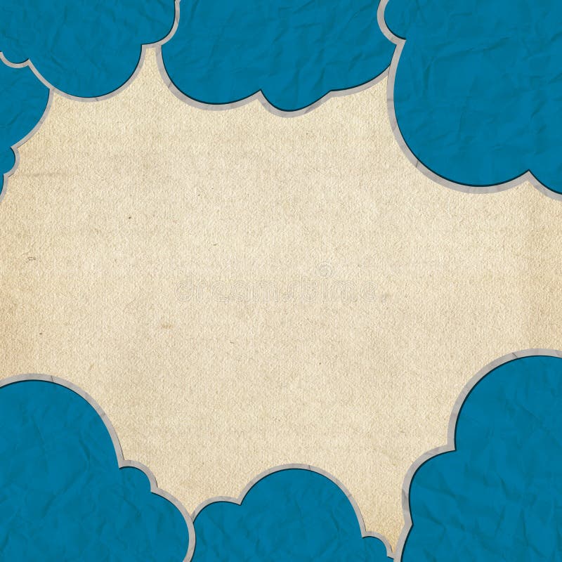 Cloud Paper Craft and Old Paper Stock Illustration - Illustration of ...