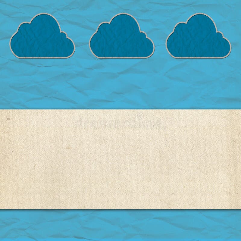 Cloud Paper Craft and Old Paper Stock Illustration - Illustration of ...