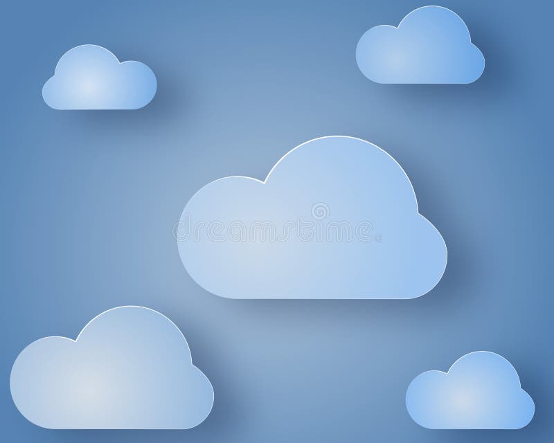 Cloud with Paper-cut Technique on a Light Blue Background Stock Vector ...