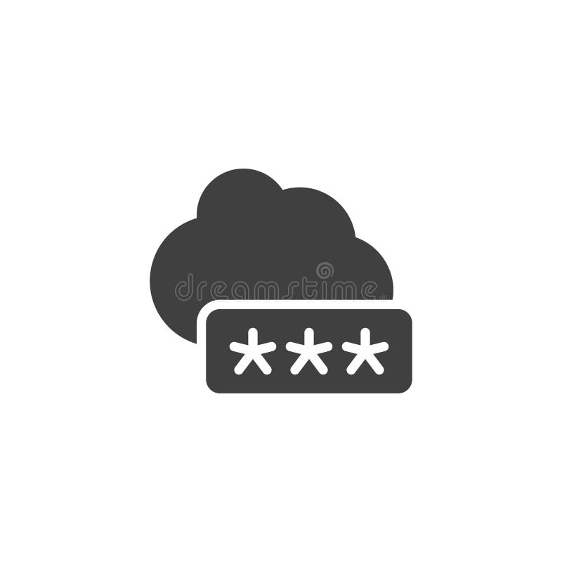 Cloud with a Password Code Vector Icon Stock Vector - Illustration of ...