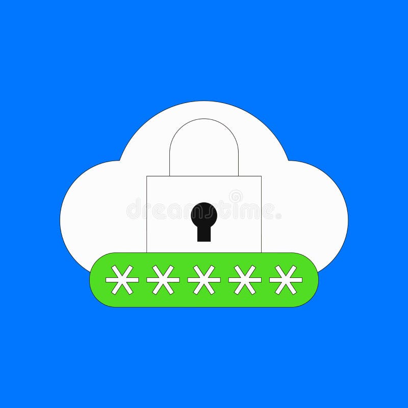 Cloud Password - Isometric 3d Illustration. Stock Illustration ...