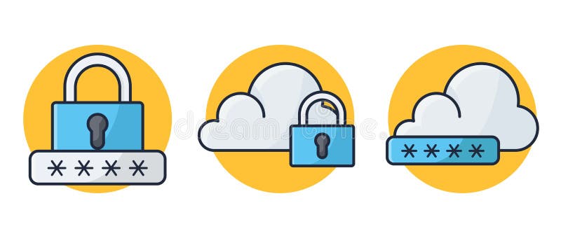 Cloud Password Security stock vector. Illustration of security - 172424568