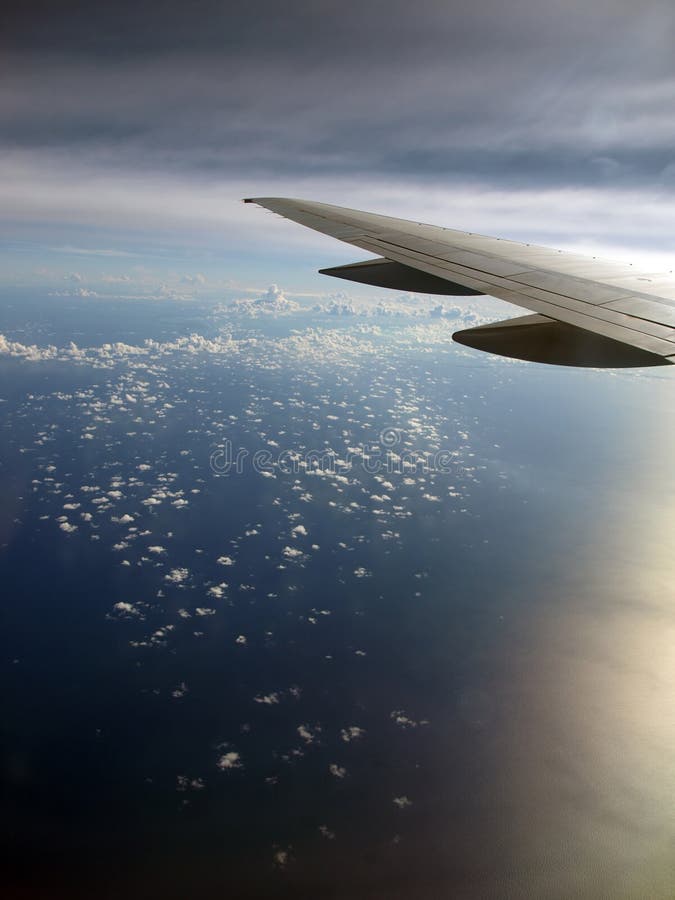 Cloud Pattern with Airplane Wing Stock Image - Image of soft, blue: 7459881