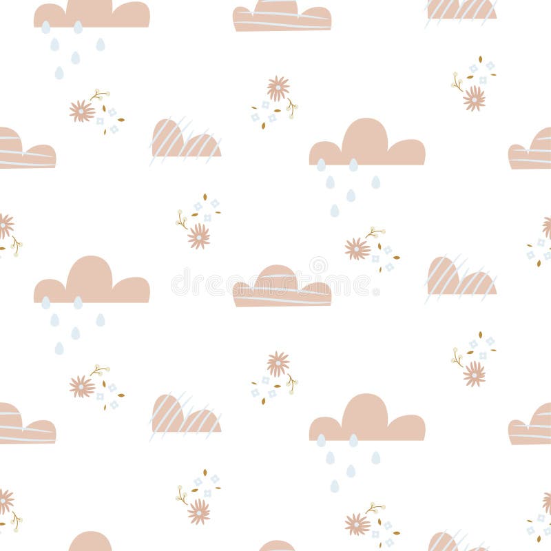 Cloud Pattern. Cute Sky Seamless Vector Background for Kid Textile ...