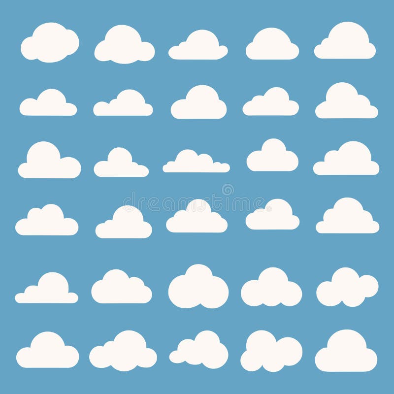 Cloud Pattern Illustration on Blue Background Clouds Vector Collection ...