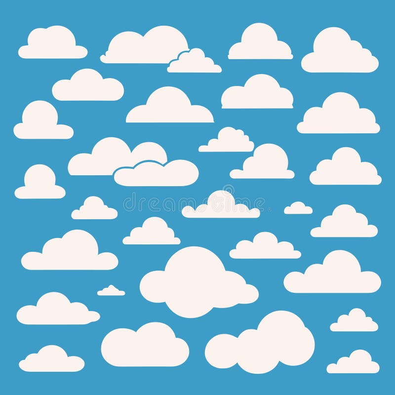 Cloud Pattern Illustration on Blue Background Clouds Vector Collection Stock Vector ...