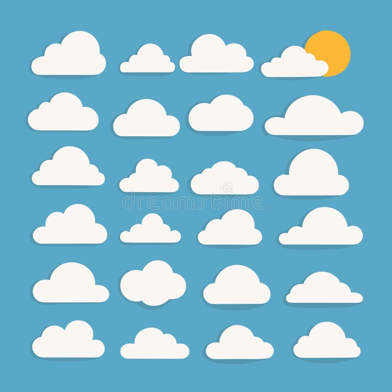 Cloud Pattern Illustration on Blue Background Clouds Vector Collection ...