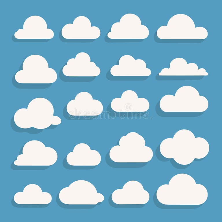 Cloud Pattern Illustration on Blue Background Clouds Vector Collection Stock Vector ...